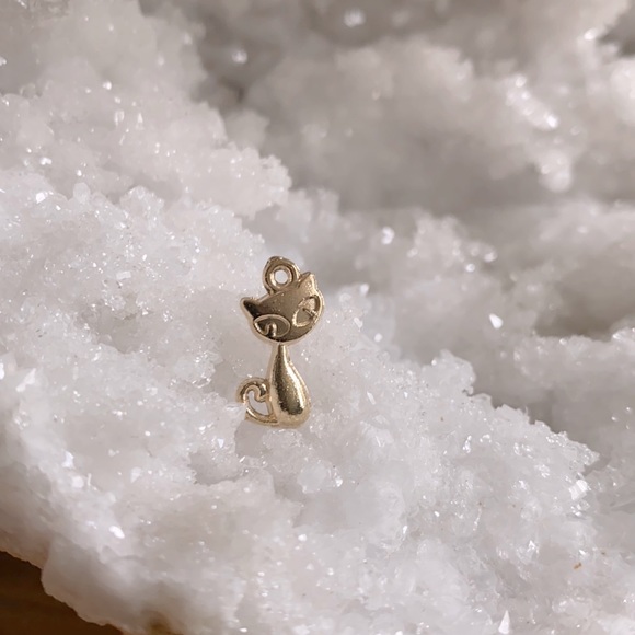 Glitterlux | Jewelry | New Gold Plated Cat Charm | Poshmark